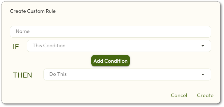 Create Custom Rule - Zentra Product Manual - 1