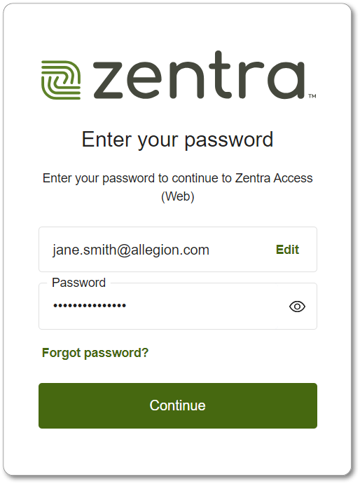 Logging in to a Zentra site - Zentra Product Manual - 1