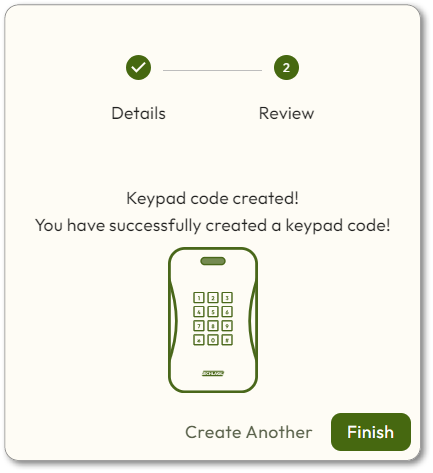 Keypad Code - Zentra Product Manual - 1
