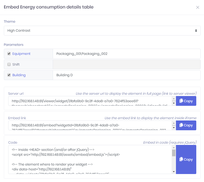 Linking / Embedding Widgets - Alpana - 3.2.x