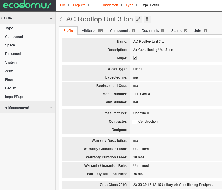COBie: Type - EcoDomus - 1