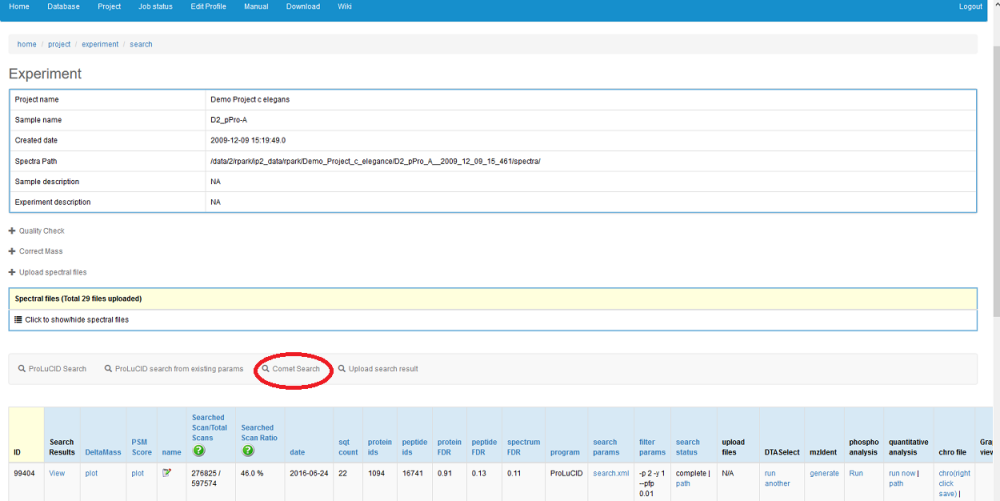 7.2 Comet Search Engine - IP2 - Integrated Proteomics Pipeline - 1