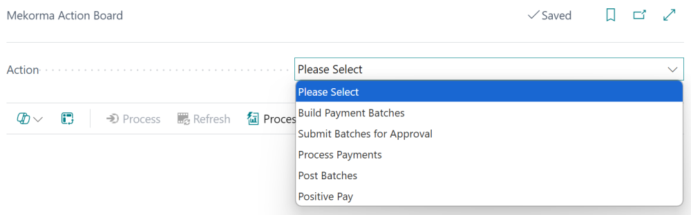 Action Board - Payment Hub for Business Central User Guide - Version 1