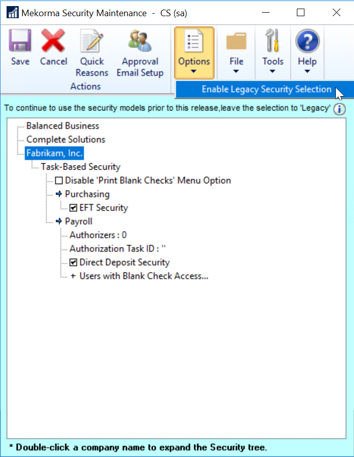 Security and Fraud Prevention - Mekorma Products for GP User Guide - Build x91