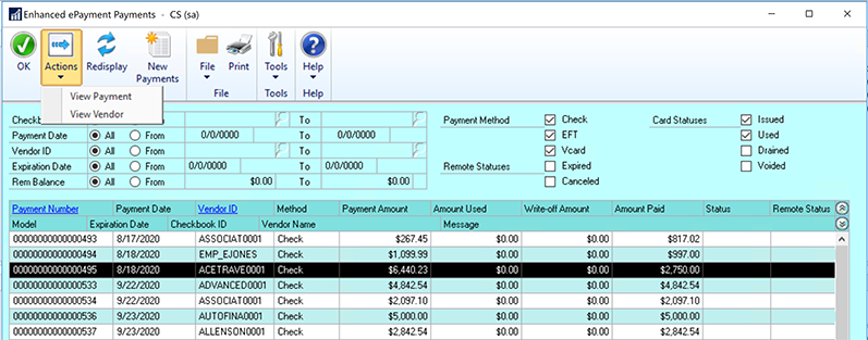 Payment Inquiry - Mekorma Products for GP User Guide - Build x87