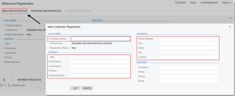 New Registration - Vendor Validation for Acumatica User Guide - v2