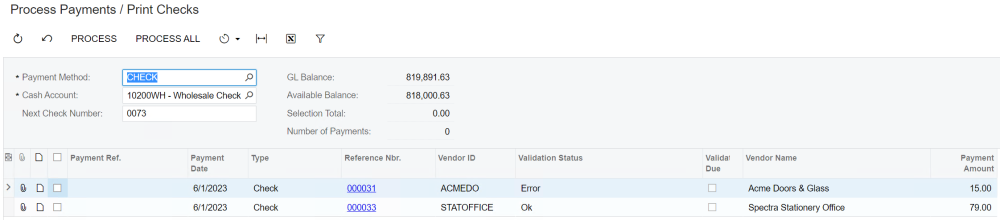 Validations During the Payment Process - Vendor Validation for Acumatica User Guide - v2