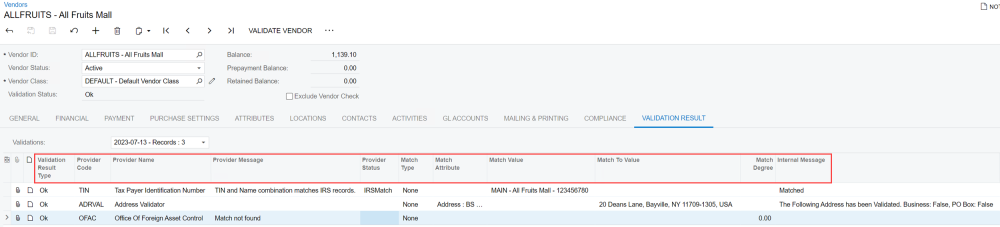 Understanding Your Results - Vendor Validation for Acumatica User Guide - v2