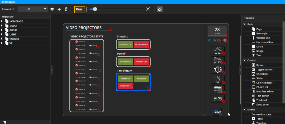Run the UI from the Designer or use a Kinetic Panel - Modulo Kinetic ...