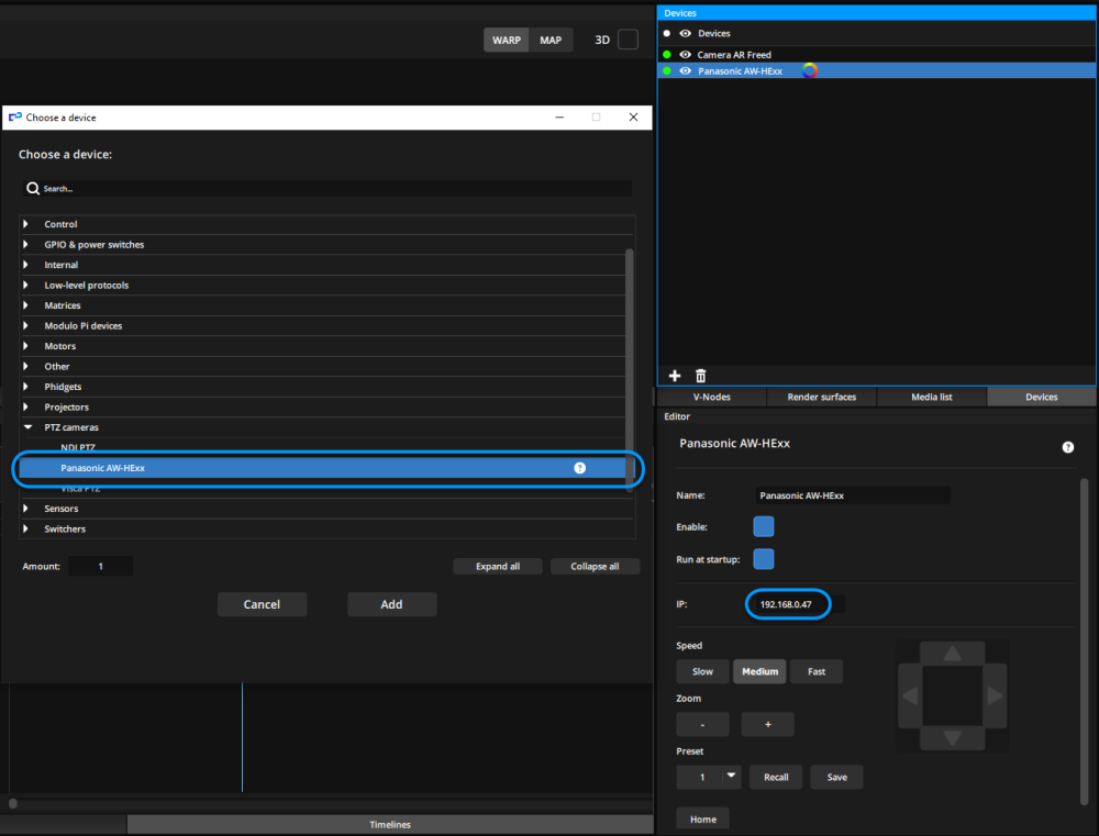 Create a new show and Add devices - Modulo Kinetic user manual - V5