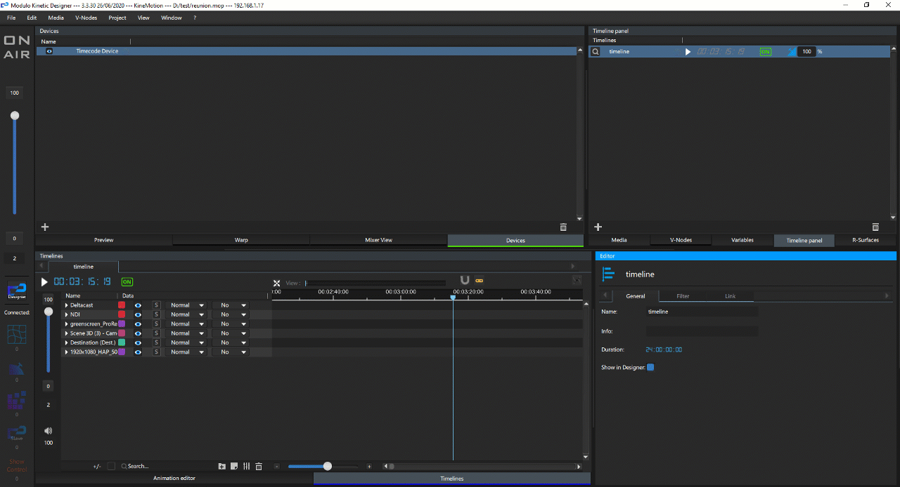 Timecode - Modulo Kinetic user manual - V4