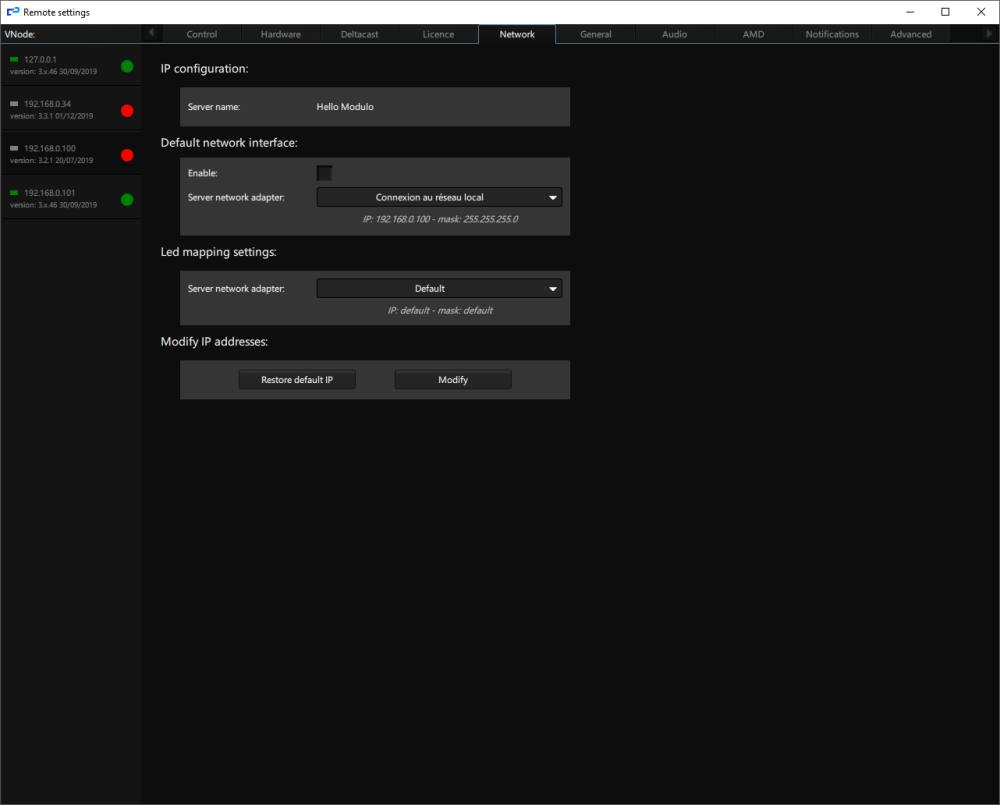 Network - Modulo Kinetic user manual - V3