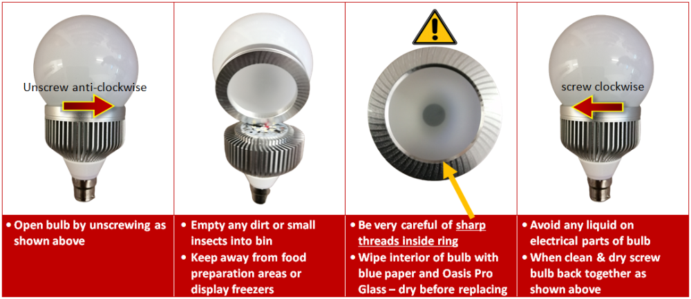15. Cleaning Stainless Steel Ceiling & Bulbs - Induction - 1