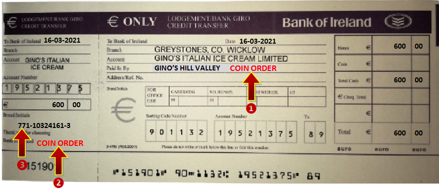 Ordering Coins - Ginos Management Training Module - 1