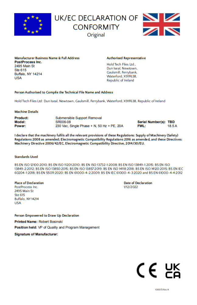 Certificate Of Conformity Template