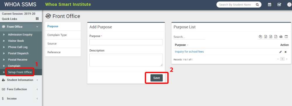 Front Office - Whoa SSMS (Smart School Management System) - 1.0