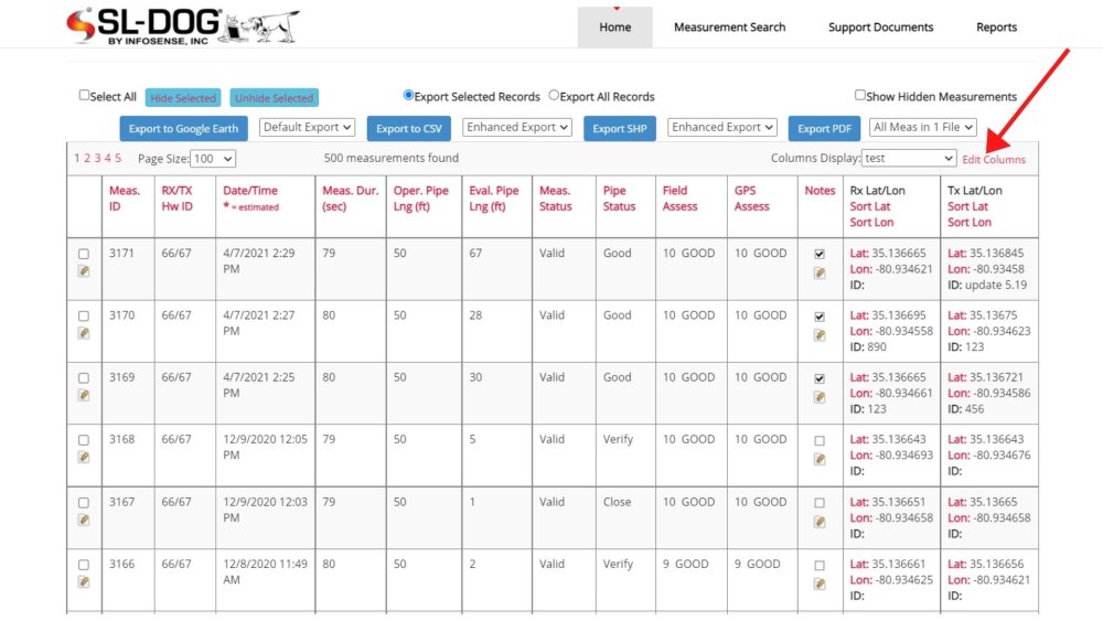 Custom Columns Display - SL-DOG Users Manual - 1