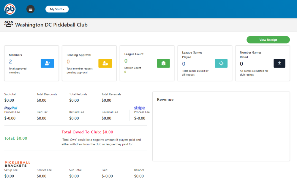 Club Management Menu - PB Manual - 1