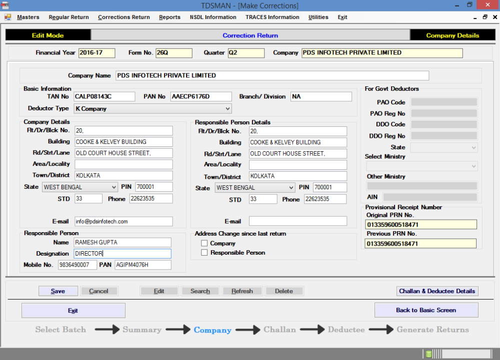 Make Corrections - TDSMAN Ver. 14.1 - User Manual