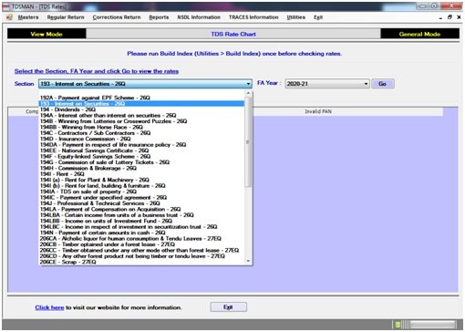 TDS RATE CHART - TDSMAN Ver. 14.1 - User Manual