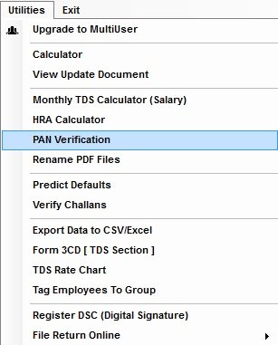 PAN Verification - TDSMAN Ver. 14.1 - User Manual