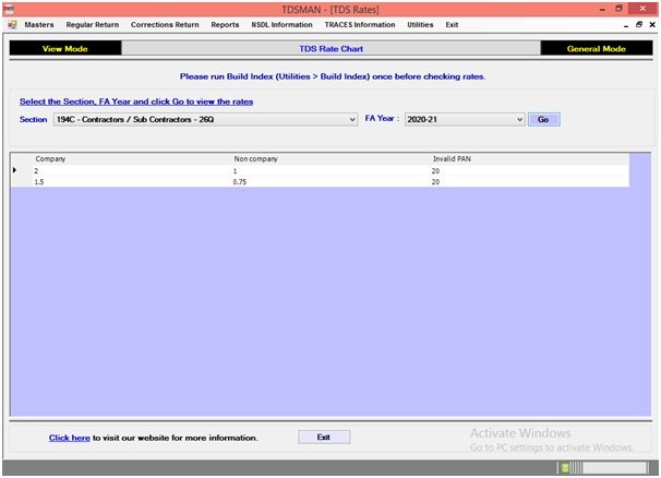 TDS RATE CHART - TDSMAN Ver. 14.1 - User Manual