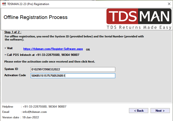 Process of Software Installation and Registration - TDSMAN Ver. 14.1 ...