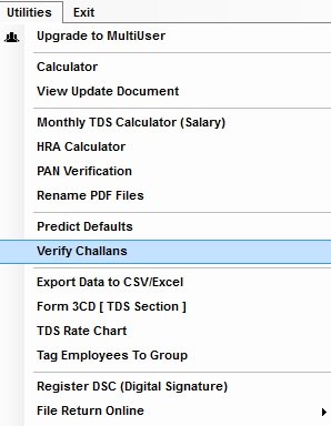 Verify Challans - TDSMAN Ver. 14.1 - User Manual