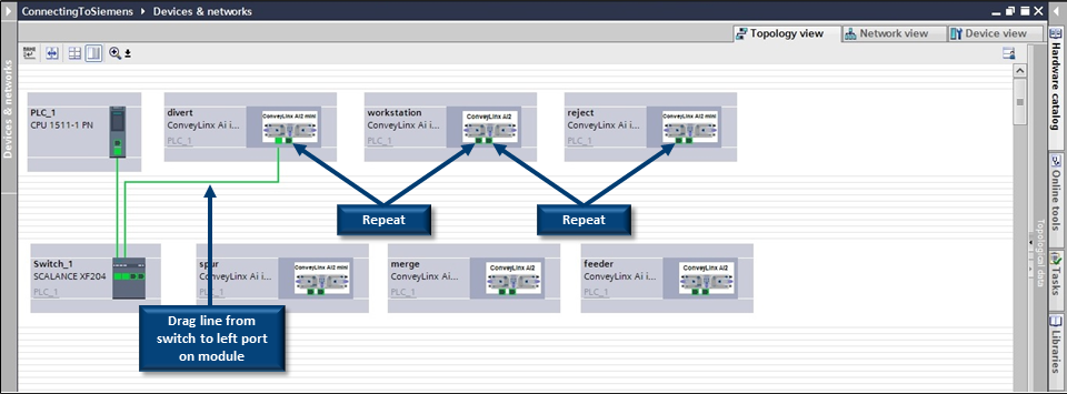 Connecting 1st Subnet of Modules - ConveyLinx ERSC Complete Guide - 5.1