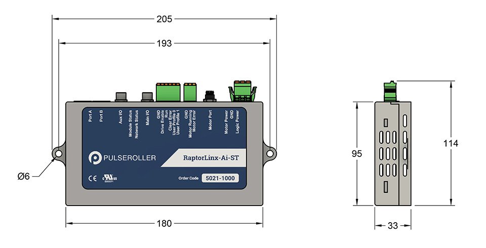 Mounting Dimensions - Raptor Drive and Controller Technical Guide - 1.1