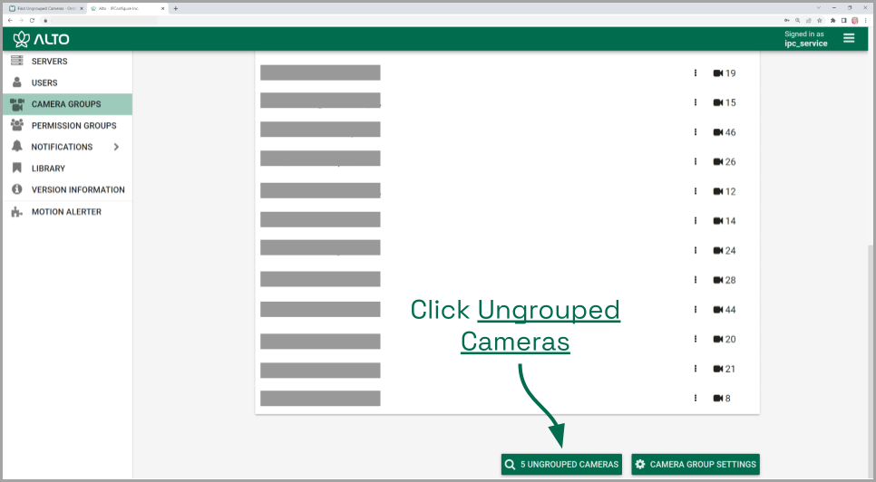 Find Ungrouped Cameras - Orchid Alto VMS Administrator Guide - 22.9