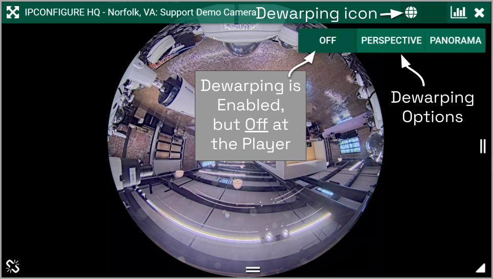 Controlling a Player with Dewarping - Orchid Alto VMS User Guide - 22.6