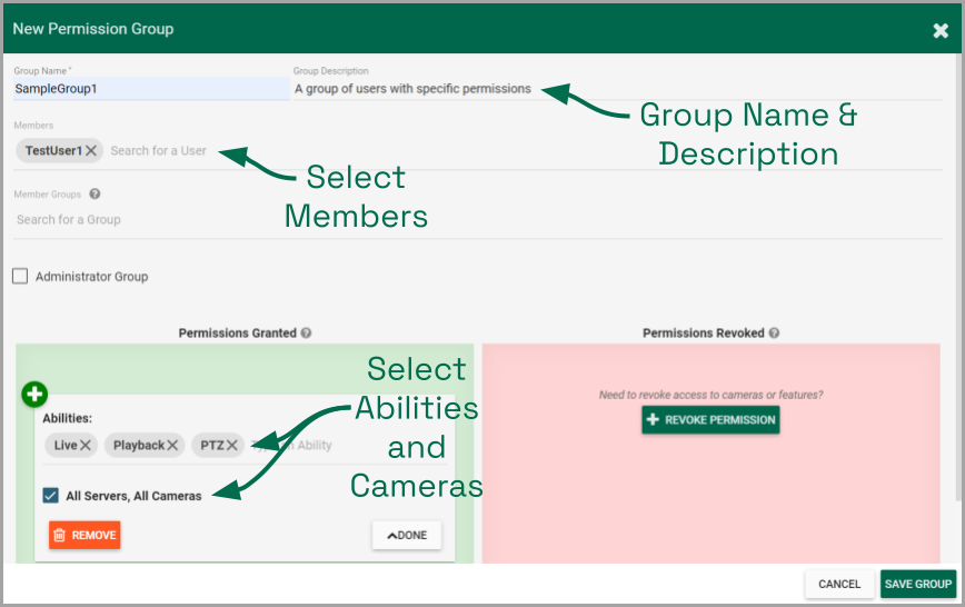 Add a Permission Group with Individual Members - Orchid Alto VMS ...