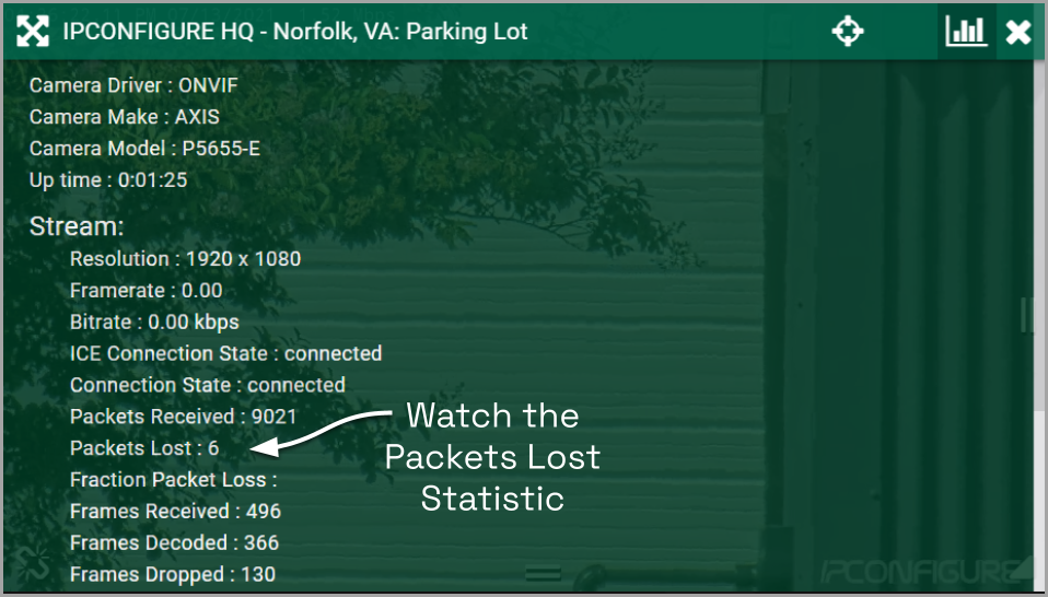 Checking for Packet Loss - Orchid Alto VMS Administrator Guide - 22.6