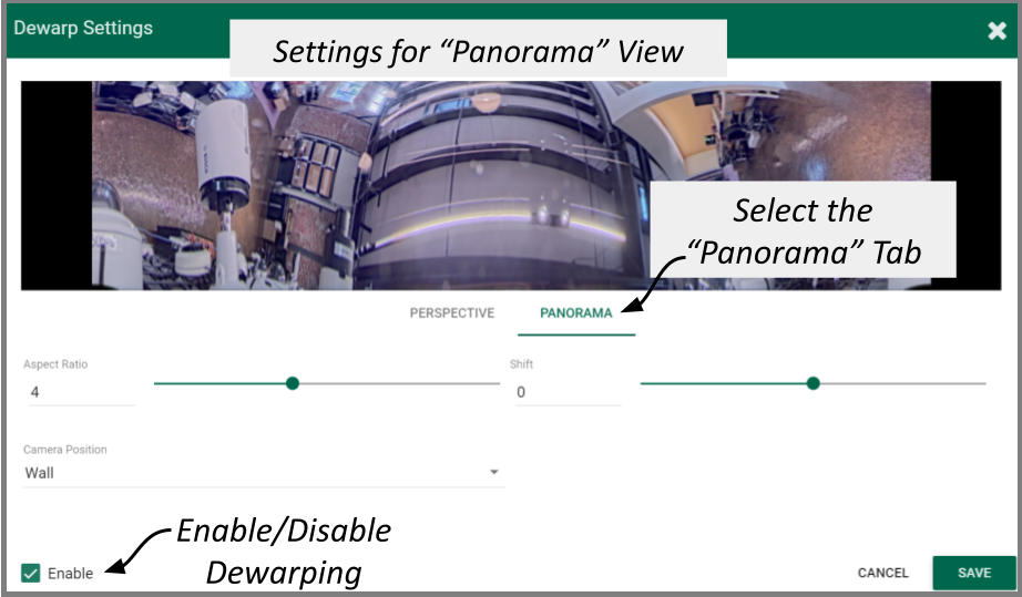 Advanced Settings: Fisheye Dewarping - Orchid Alto VMS Administrator ...