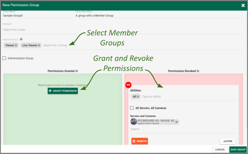 Add a Permission Group that Includes a Member Group - Orchid Alto VMS ...