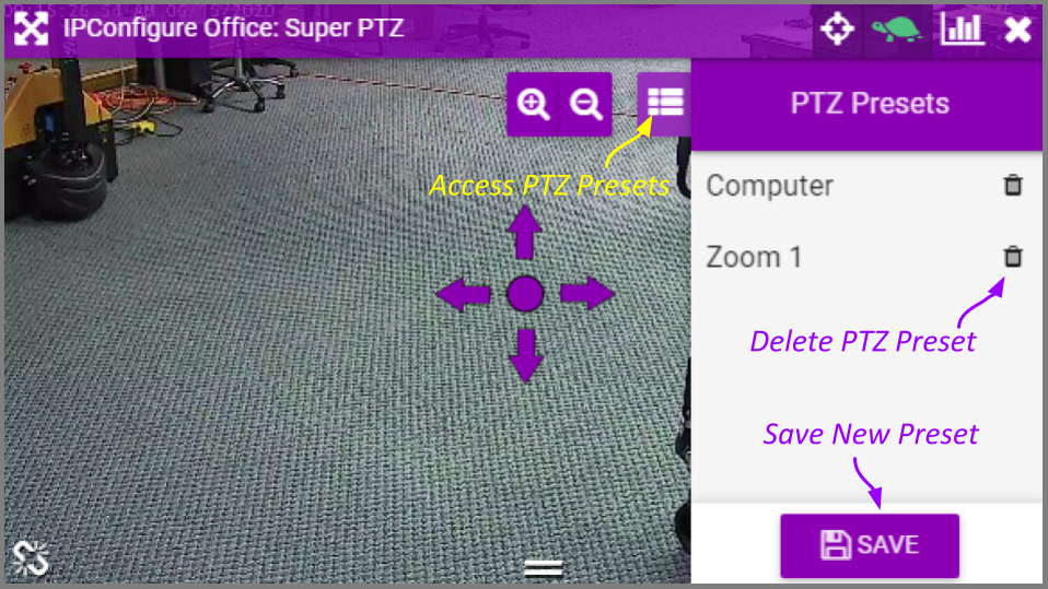 Managing PTZ Presets - Orchid Hybrid/Fusion VMS Administrator Guide - 2.16