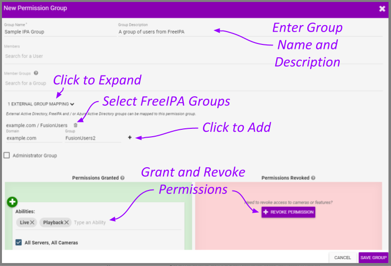 Add a Permission Group for FreeIPA - Orchid Hybrid/Fusion VMS ...