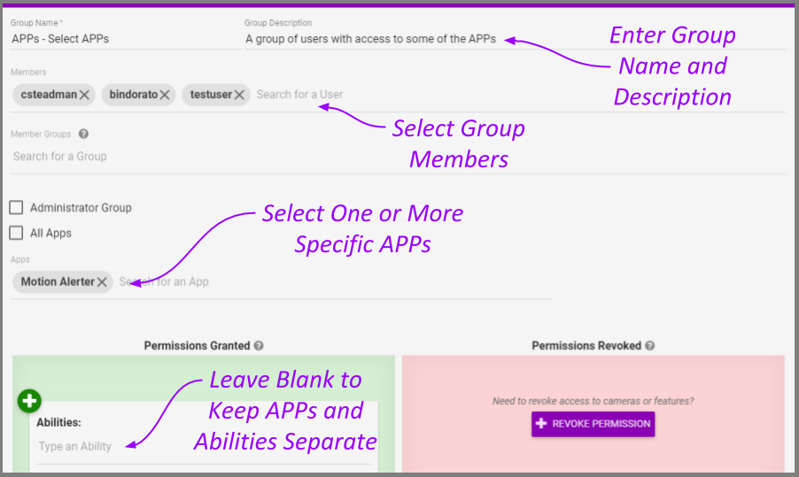 Add a Permission Group for Selected APPs - Orchid Fusion/Hybrid VMS ...