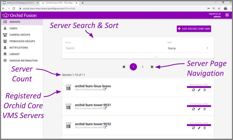 Managing Orchid Core VMS Servers - Orchid Hybrid/Fusion VMS ...