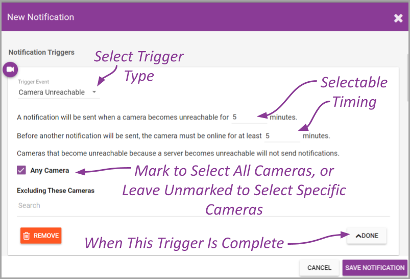 Add a Notification - Orchid Hybrid/Fusion VMS Administrator Guide - 21.12