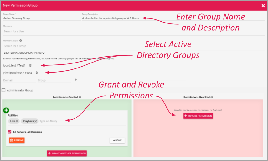 Add a Permission Group for Active Directory - Orchid Hybrid/Fusion VMS ...