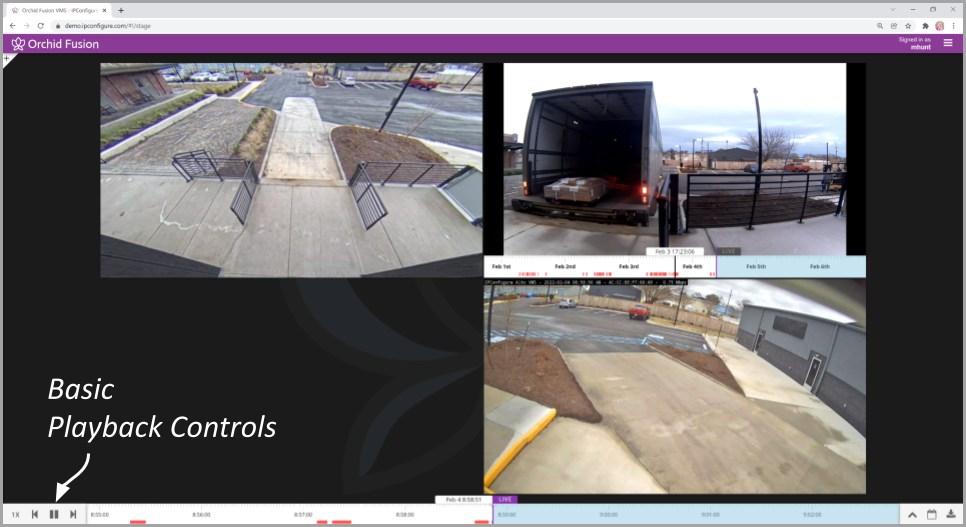 Basic Playback Controls - Orchid Hybrid/Fusion VMS User Guide - 22.3