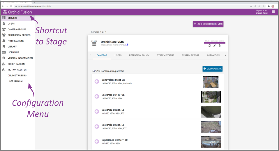 Accessing the Configuration Menu - Orchid Hybrid/Fusion VMS ...