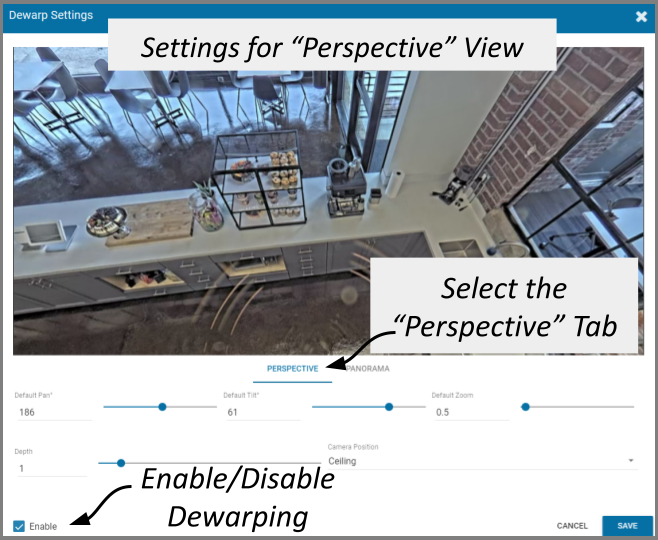 Advanced Settings: Fisheye Dewarping - Orchid Hybrid/Fusion VMS ...