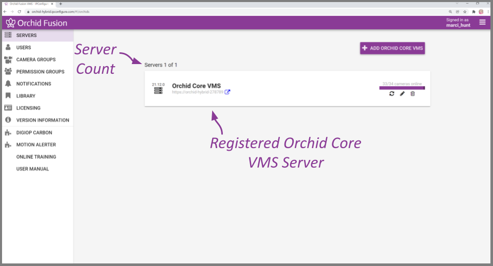 Managing Orchid Core VMS Servers - Orchid Hybrid/Fusion VMS ...