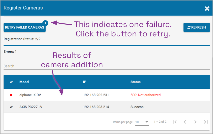 Add Cameras - Orchid Hybrid/Fusion VMS Administrator Guide - 23.6