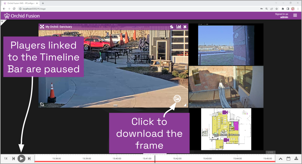 Using the Save Frame Feature - Orchid Hybrid/Fusion VMS User Guide - 23.6