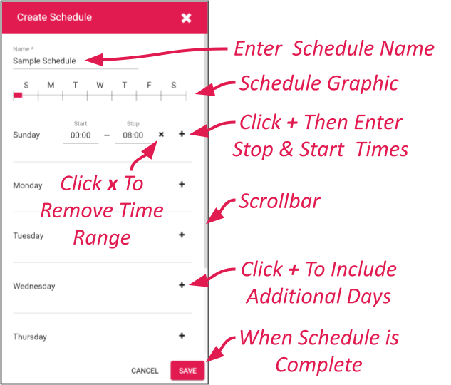 Adding Schedules - Orchid Fusion/Hybrid VMS Administrator Guide - 22.6