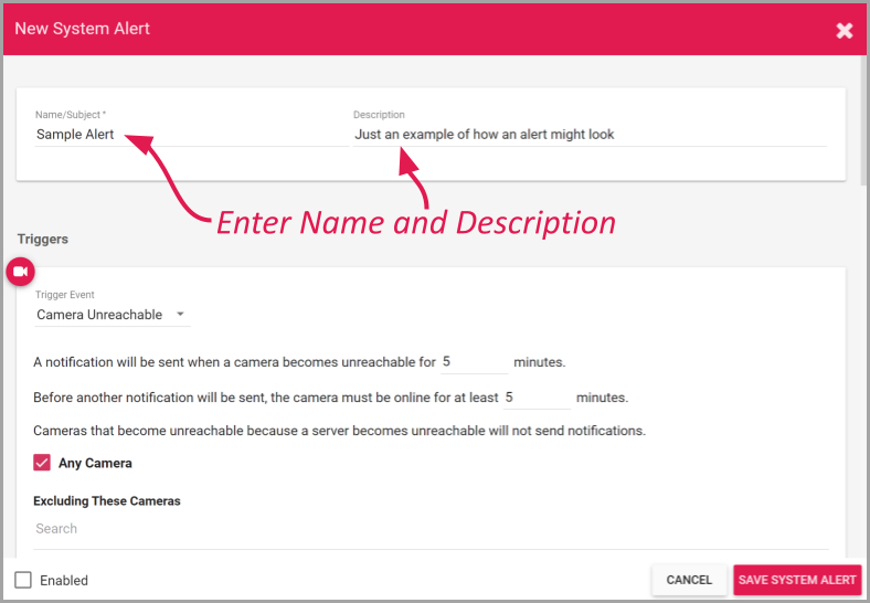 Adding System Alerts - Orchid Hybrid/Fusion VMS Administrator Guide - 22.6